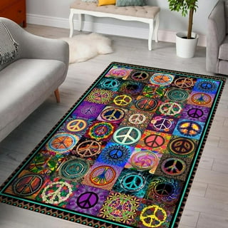 4x6 Peace Sign Rug, Pink - Walmart.com