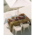54x80 Inch Outdoor Tablecloth with Umbrella Hole Zipper Rectangle Farm ...