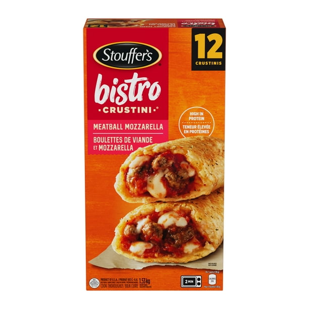 STOUFFER'S BISTRO CRUSTINI Meatball Mozzarella, Frozen Snack, Meatballs ...