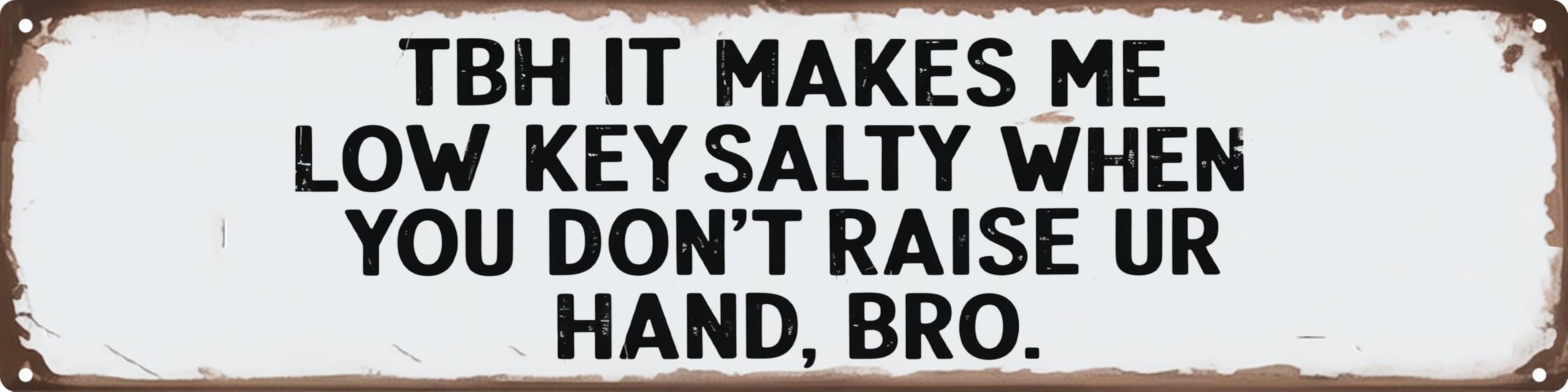 Aimlayton Low Key Salty Metal Sign 4x16in Placa divertida para el aula ...
