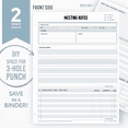Meeting Notepad for Organization - 8.5 x 11” Meeting Pad - 50 Tear Off Premium - For Business ...