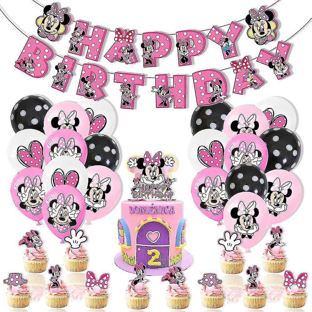 Click here for Minnie Theme Kids Girl Birthday Party Balloons Ban... prices