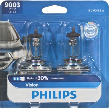 Philips 9006 Vision Headlight, Pack of 2, Up to 30% More Vision ...