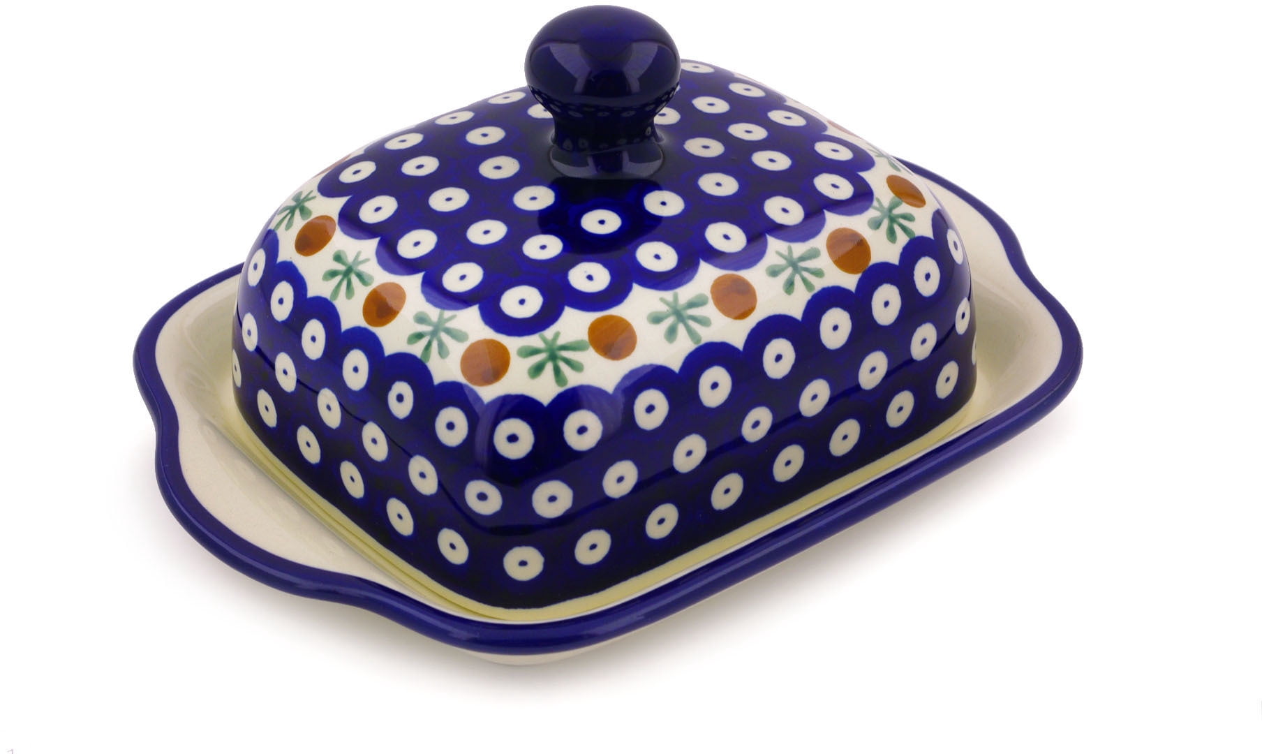 Polish Pottery 7¾-inch Butter Dish (Mosquito Theme) Hand Painted in ...