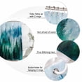 Blue Green Pine Trees Bathroom Shower Curtains with 12 Hooks Polyester ...
