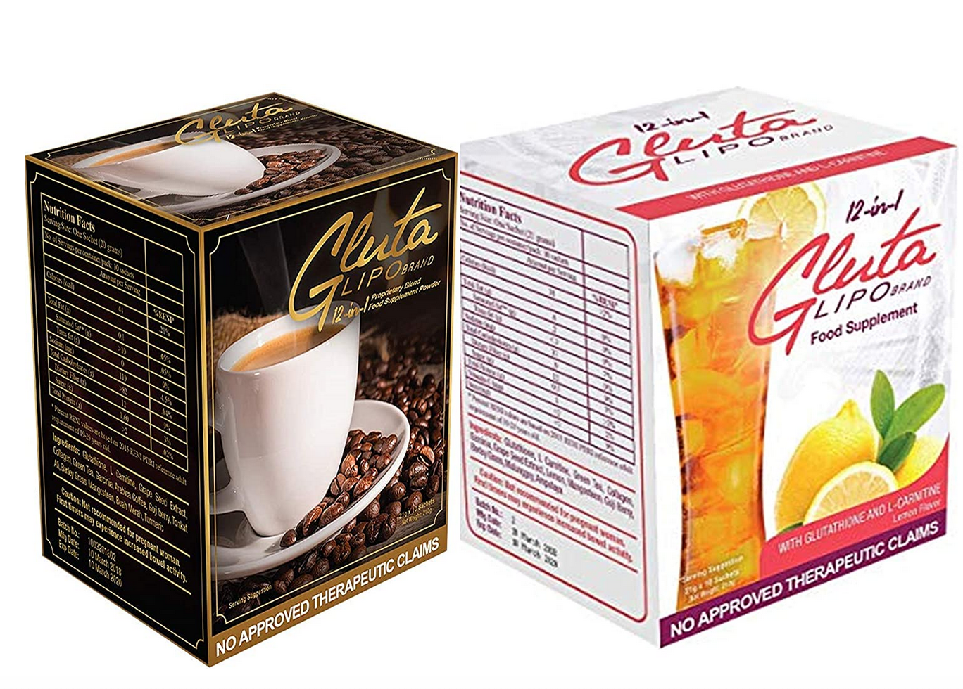 12-in-1 Gluta Lipo Coffee and Juice (Bundle) (10 Sachets Coffee & 10 ...