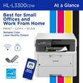 Brother All-In-One HL-L3300CDW Multifunction Digital Color Laser Printer with Scanner, Copier ...