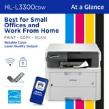 Brother All-In-One HL-L3300CDW Multifunction Digital Color Laser Printer with Scanner, Copier ...