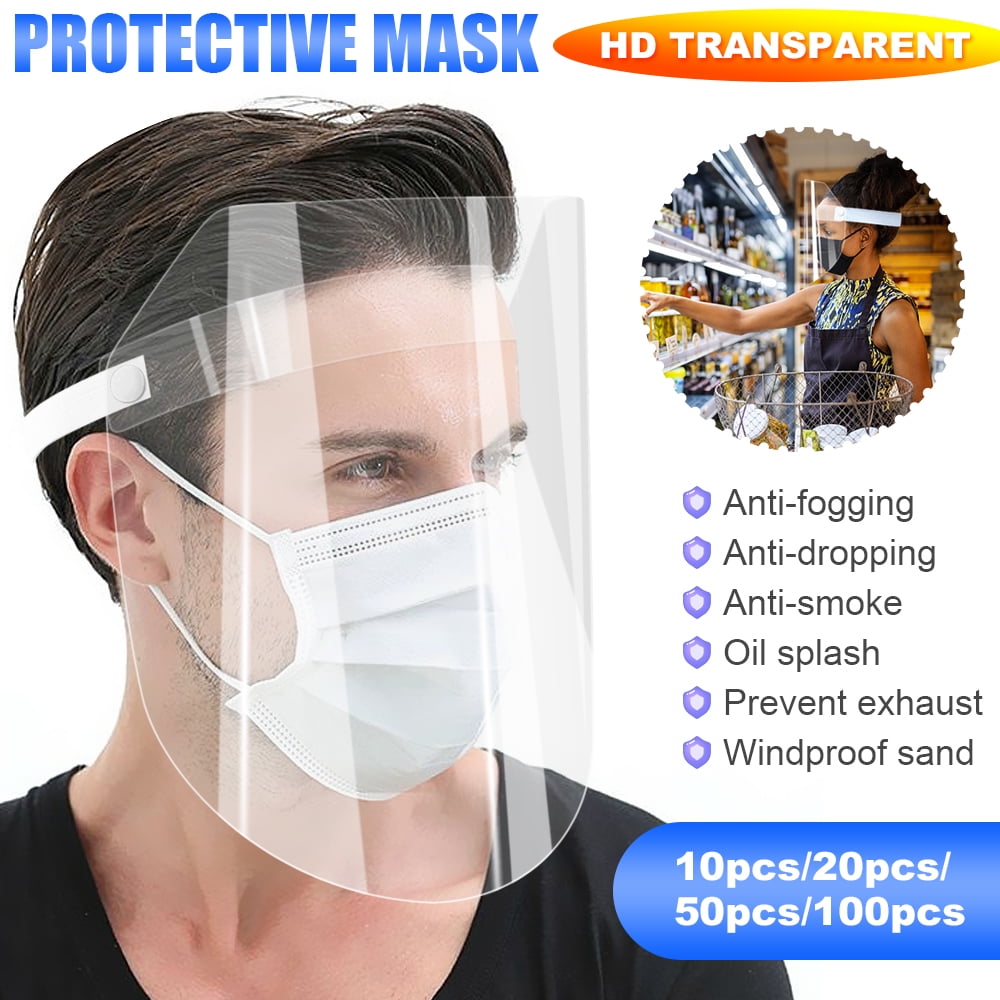 Amerteer 10 Pack Safety Face Shields Ultra Clear Transparent Protective ...