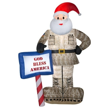 Airblown Inflatable Santa in Camo 7ft tall by Gemmy Industries ...