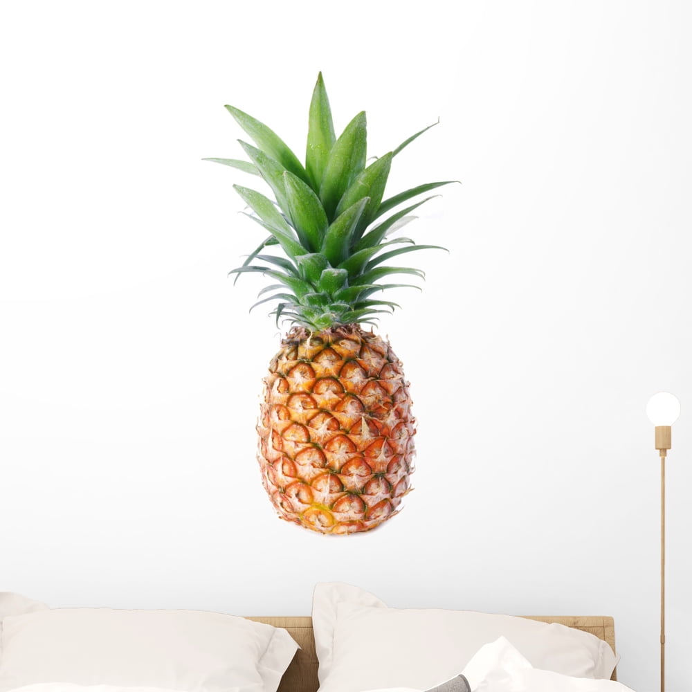 Pineapple Objects White Wall Mural Decal by Wallmonkeys Vinyl Peel and ...