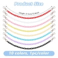 10Pcs 10 Colors Acrylic Link Baseball Cap Chain with Alloy Lobster Claw ...