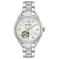 Bulova Women's Diamonds Analog Watch, White Mother of Pearl Dial ...