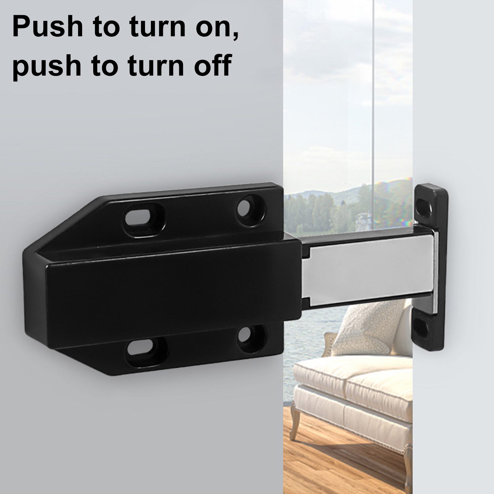 Strong Suction Cabinet Door Push Latch ABS Single-Headed Magnetic Push ...