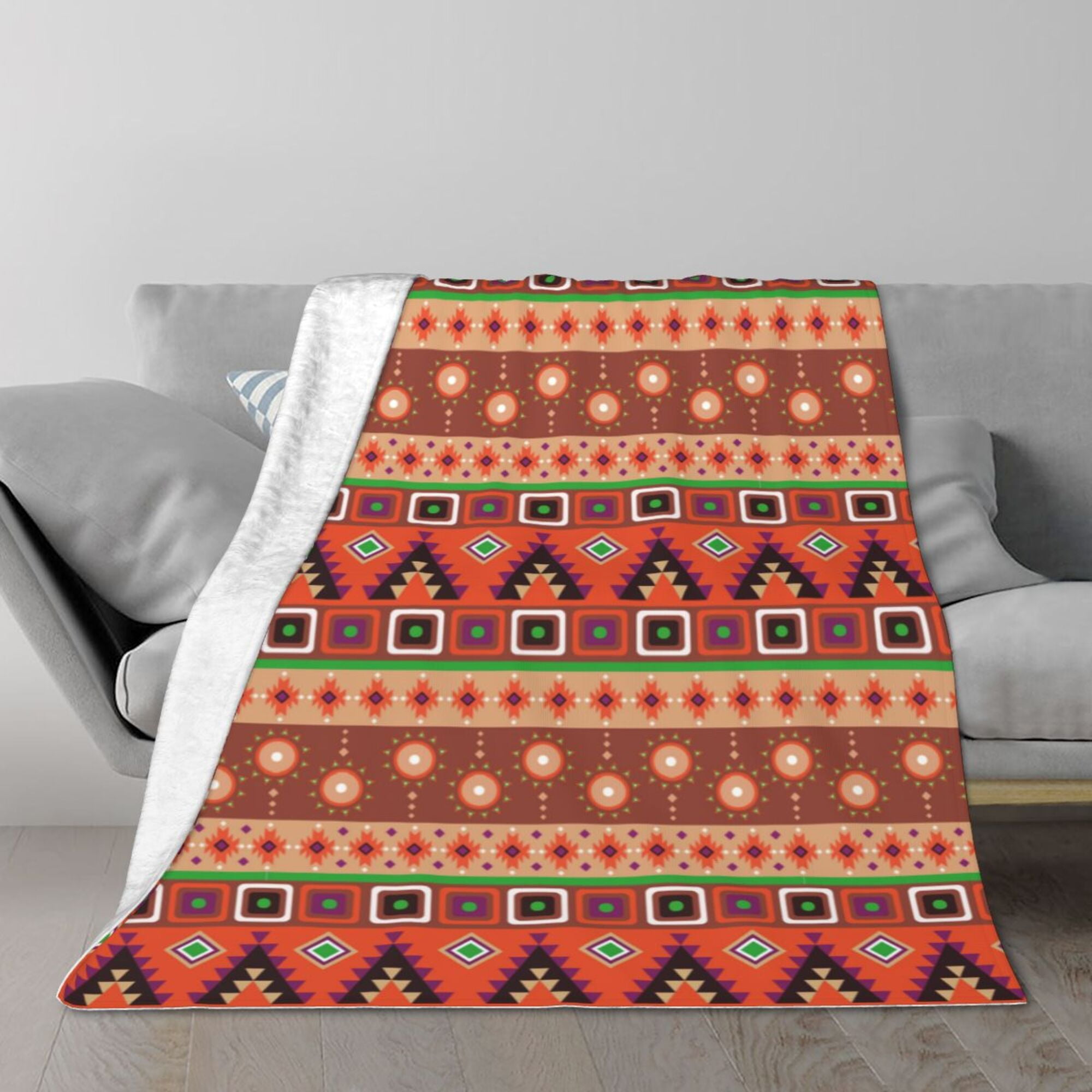 TEQUAN Double Layer Plush Bed Blanket, Native Southwestern Aztec Ethnic ...
