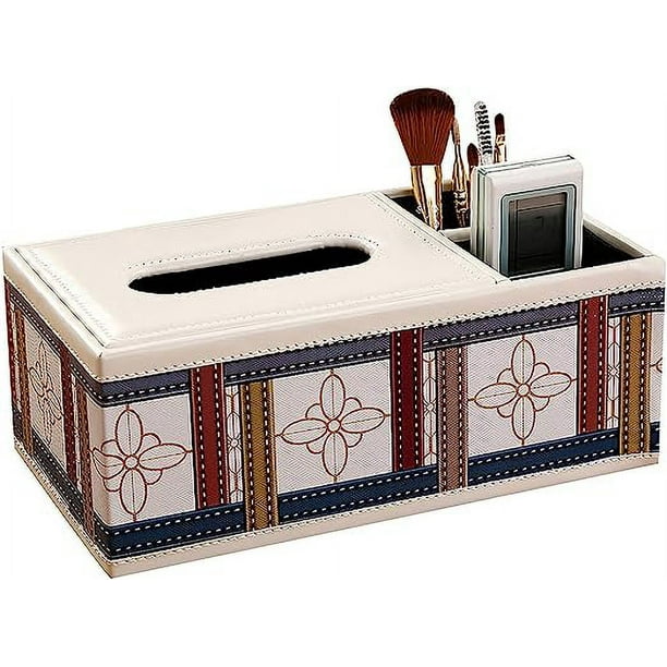 SHAR (Scotch Leather) Three-compartment remote tissue storage box ...