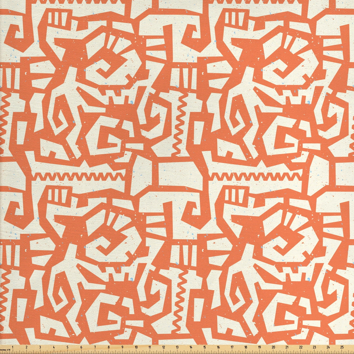 Tribal Fabric by the Yard, Grunge Effect Quirky Zigzags and Abstract ...