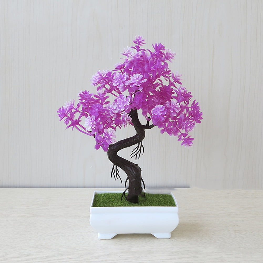 Gerich Artificial Plant Bonsai Plastic Tree Flowers Artificial Pot ...