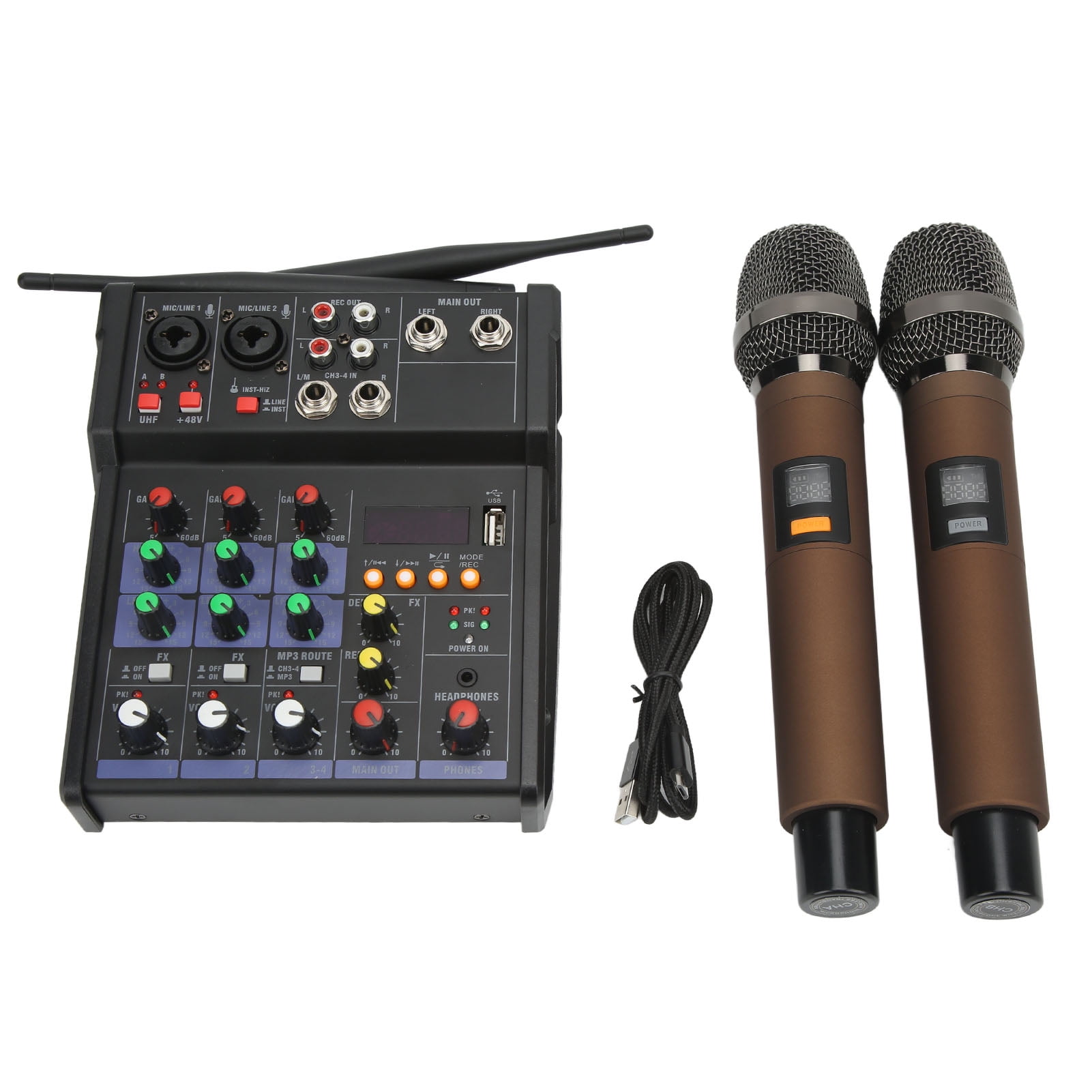 Mezclador estéreo pequeño, 4 canales, familia Bluetooth pequeña ...