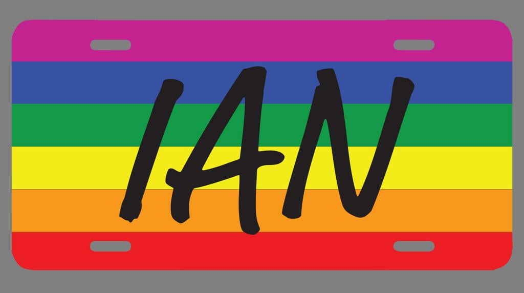 Ian Name Pride Flag Style License Plate Tag Vanity Novelty Metal | UV ...