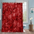 Abstract Geometric Shower Curtain for Bathroom, Red Modern Artificial ...