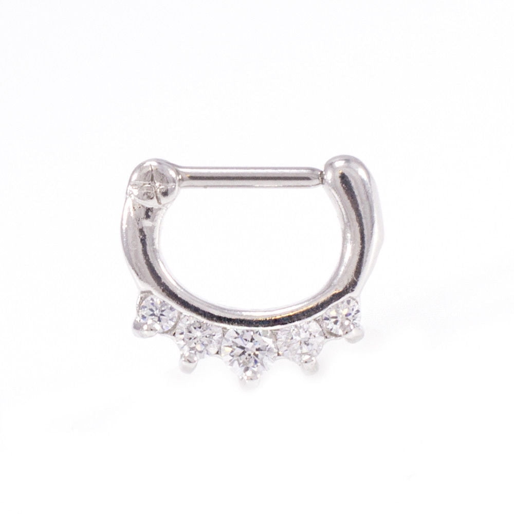 Ear Cartilage Clicker with Cubic Zirconia 16G 5/16" 8mm Lightweight ...
