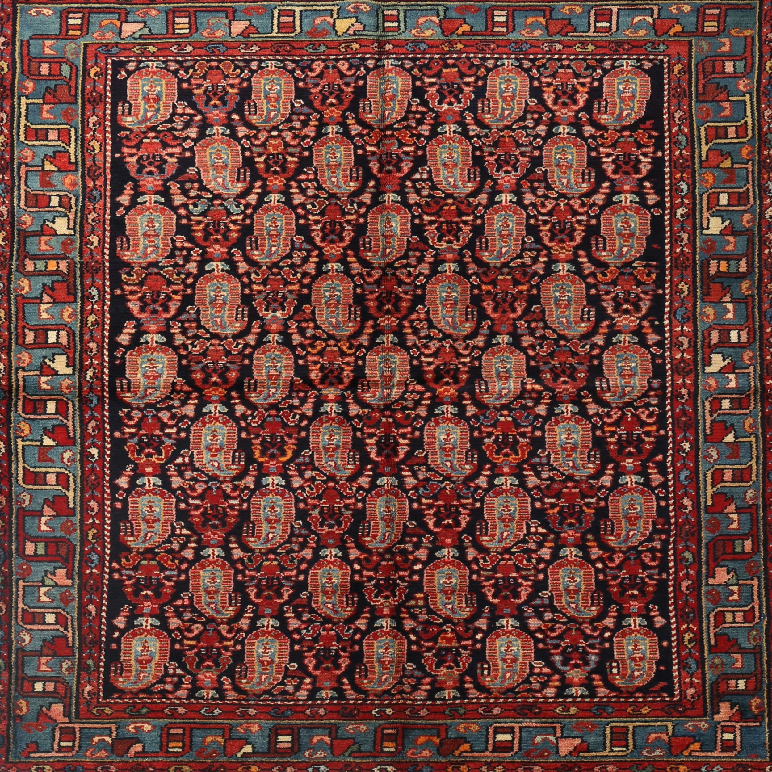 Ahgly Company Indoor Square Traditional Saffron Red Persian Area Rugs ...