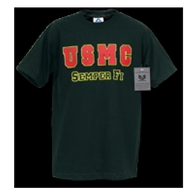 S25-USM-BLK-05 Classic Military T-Shirt, USMC, Black, 2X - Walmart.com