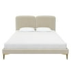 CosmoLiving by Cosmopolitan Coco Upholstered Bed Frame, Queen, Ivory ...