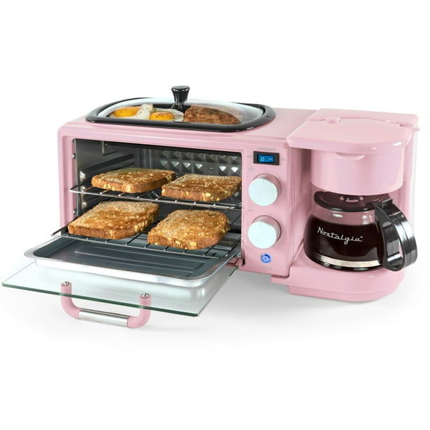 Breakfast Station Nostalgia 3 en 1, estilo retro, con cafetera, color ...