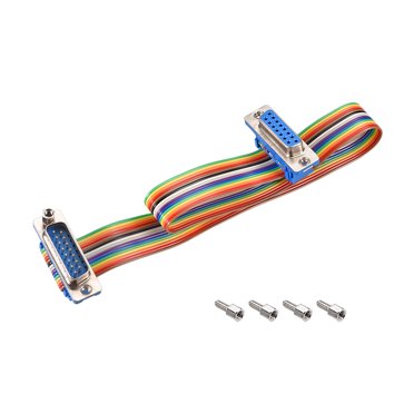 IDC Rainbow Wire Flat Ribbon Cable DB9 Male to DB9 Male Connector 2 ...