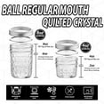 Ball Quilted Crystal Jelly Mason Jars, 8-Ounce and 4-Ounce, Regular ...