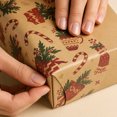 Assorted Christmas Kraft Wrapping Paper Vintage Holiday Gift Wrap With ...