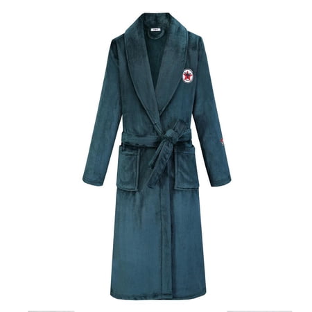 REDHOTYPE Autumn Winter Thicken Robe Men Kimono Bathrobe Gown Nightgown ...