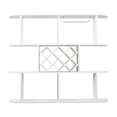 3-Tier Rustic Wall Mounted Wine Rack, Wooden Storage Shelf with Glass ...