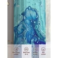 Abstract Marble Sheer Curtains for Living Room Bedroom Turquoise Green ...
