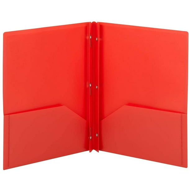 Two Pocket Folder Three Hole Punch Prong Fasteners Letter Size 3 Per