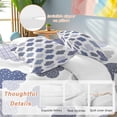 Abstract Grid Bedding Duvet Cover Set Full Size 4 Pieces, Boho Blue ...
