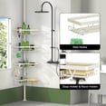 Corner Shower Caddy Tension Pole - Shower Tension Rod Organizer, Floor ...