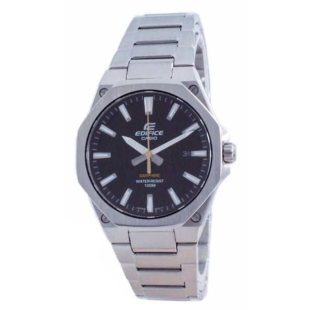 Casio Edifice Slim Line Black Dial Quartz EFR-S108D-1A 100M Men's Watch ...