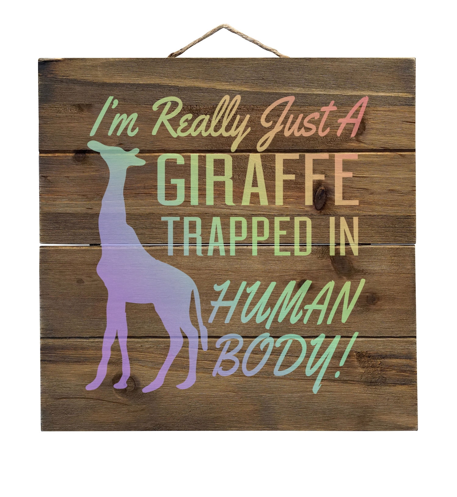 Just a Giraffe Trapped in a Human Body - Decorative REAL WOOD Wall Art ...
