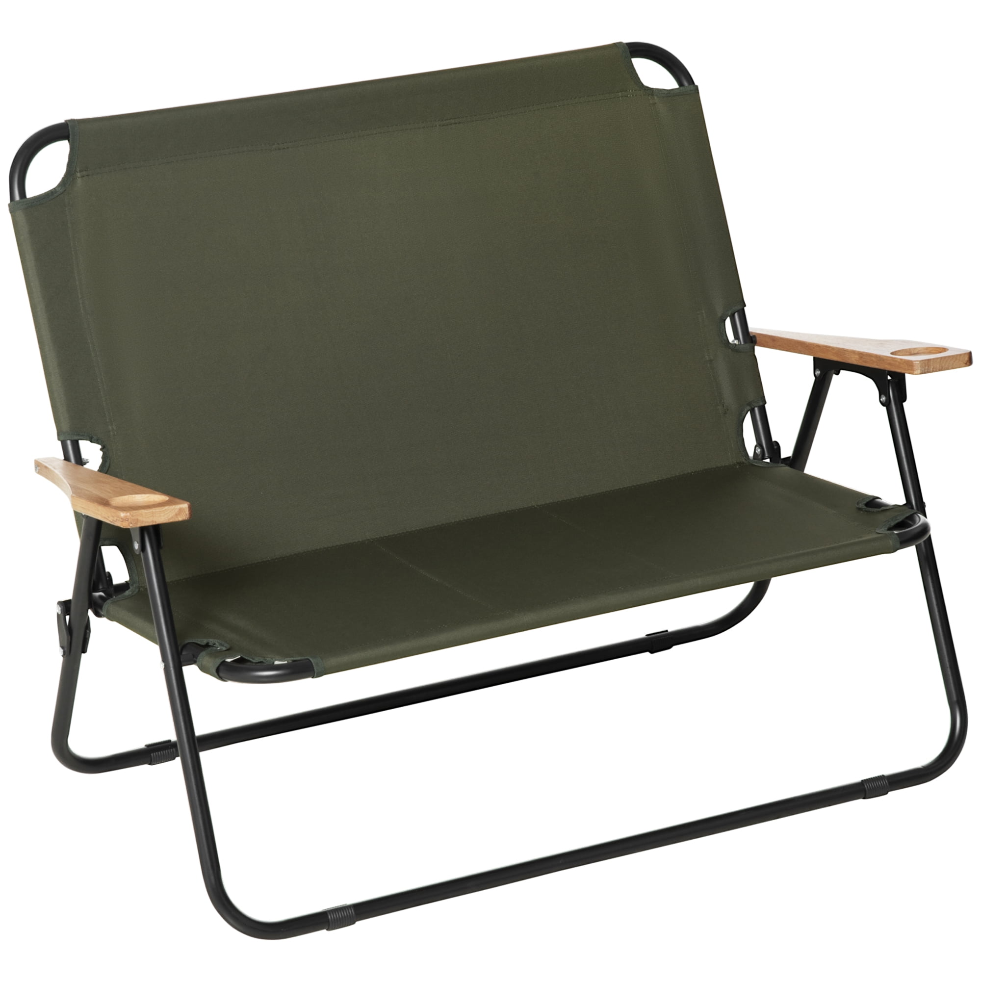 Outsunny Double Folding Chair, Loveseat Camping Chair for 2 Person ...