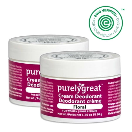 2 Pack - Purelygreat Natural Deodorant Cream - Floral for Women 50g ...