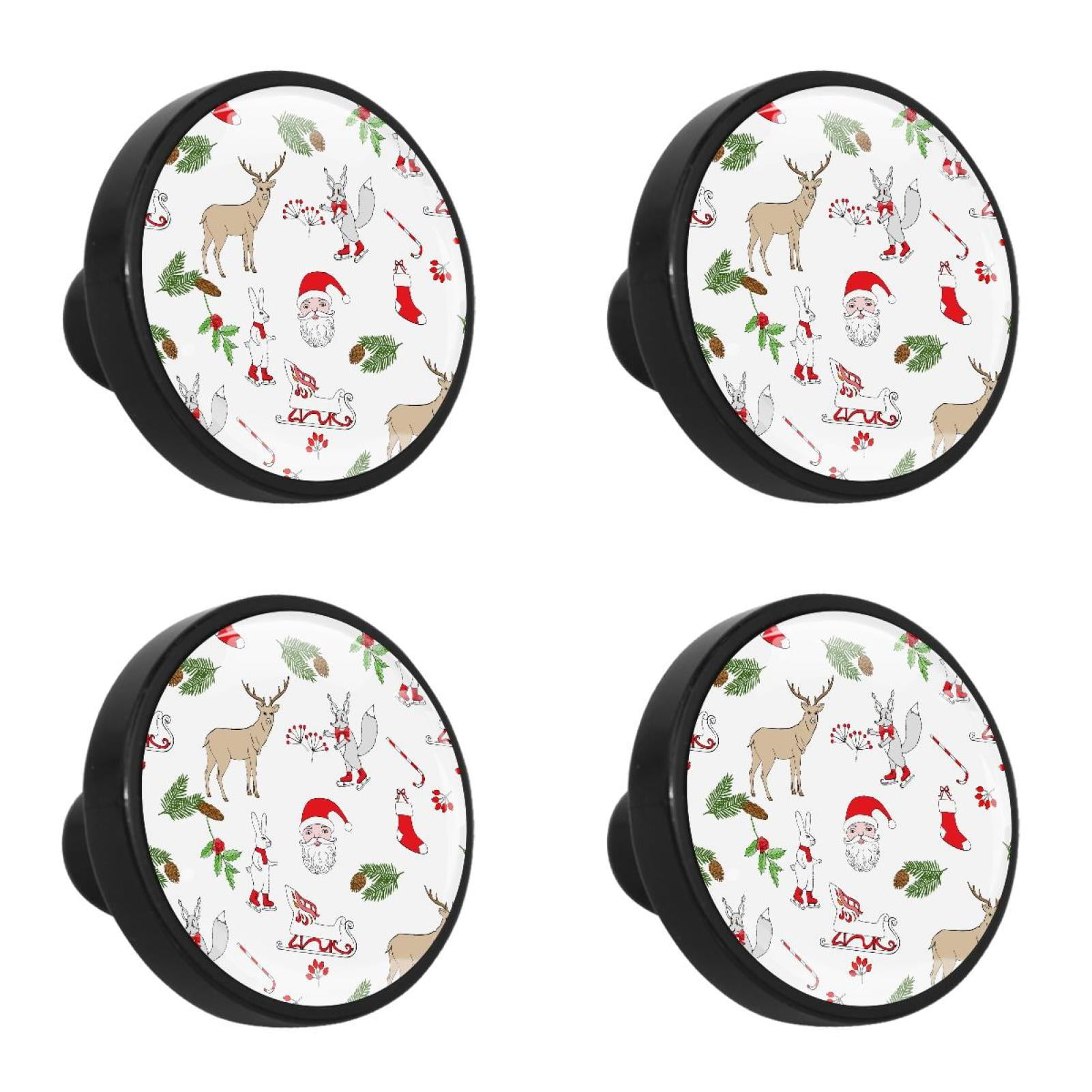 4 Pcs Christmas Knobs for Kitchen Cabinet Cupboard Dresser Bookcase ...