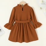 Younger Tree Toddler Girl Long Sleeve Knit Sweater Dress, Fall Winter Outfits, 3-4T - Walmart.com