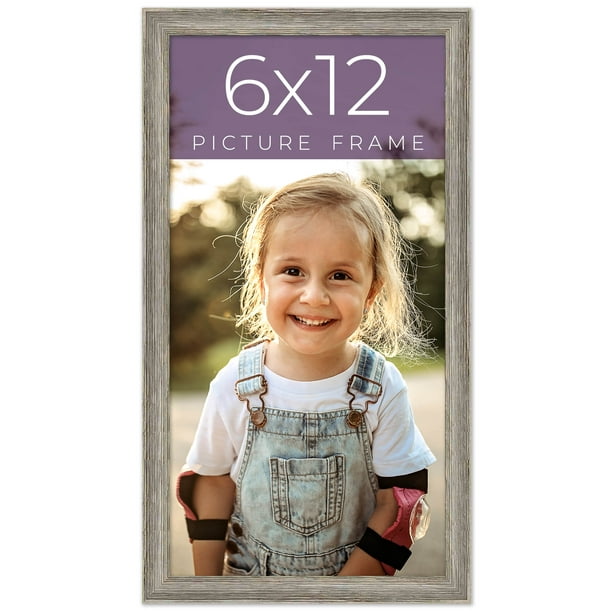 6x12 Frame Grey Real Wood Picture Frame Width 1 inches | Interior Frame ...