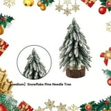 Hibiscsu Desktop Miniature Christmas Trees Mini Pine Tree with Snow and ...