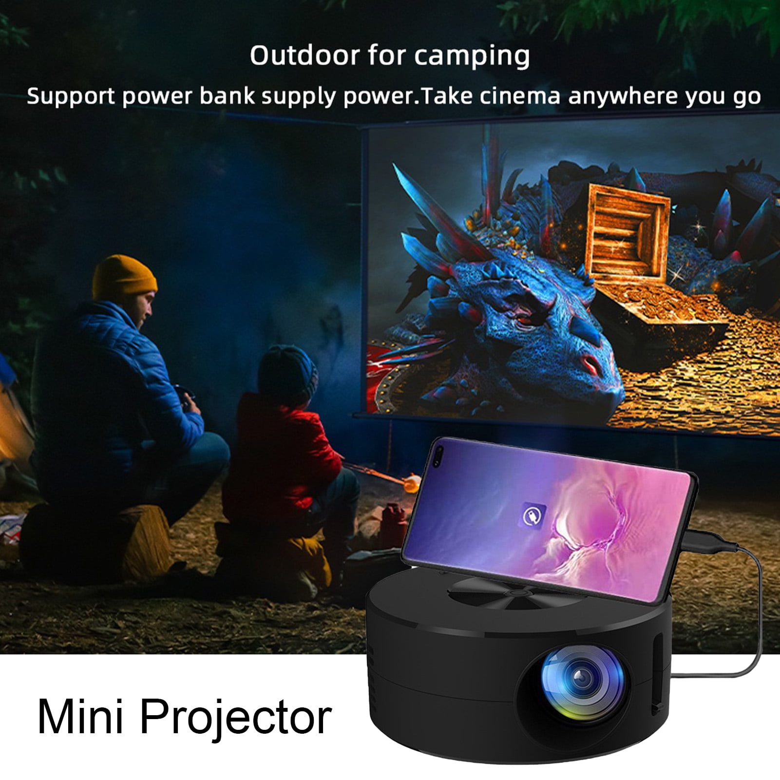 Bluethy Mini LED Projector Wired Multiple Interfaces Built-in Speaker ...