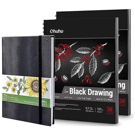 Marker Pads Art Sketchbook, 8.3" ×11.7" Large Paper Size+Black Sketch ...