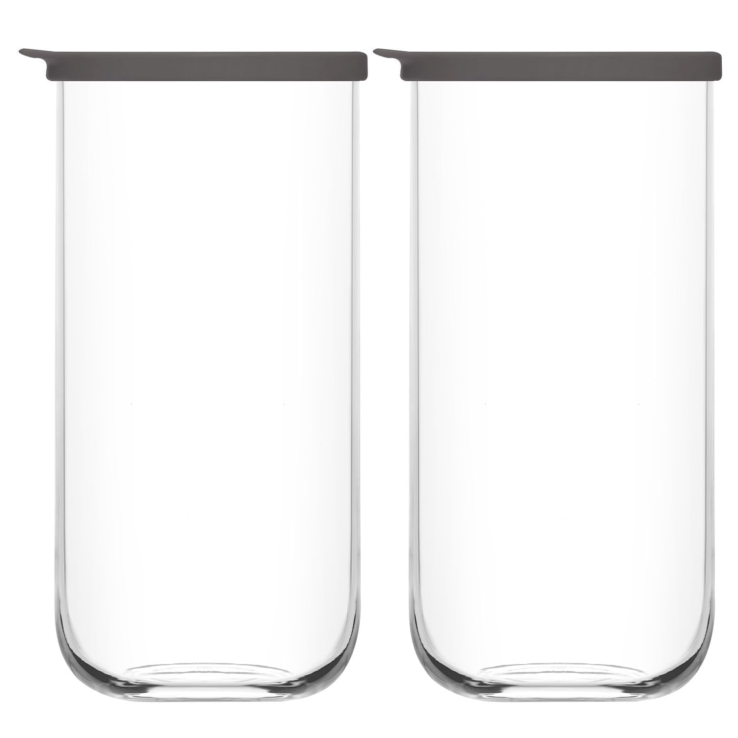 Juego de 2 Recipientes de Vidrio Cristal para Almacenamiento con Tapa ...
